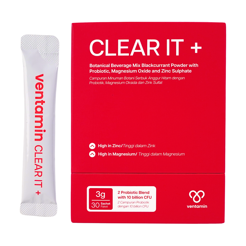 Ventamin Clear It+: Doctor-Formulated Drink Mix for Acne & Breakout Co